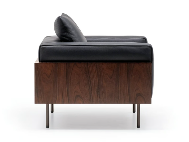 BRASILIA - Leather armchair with armrests _ Minotti | minotti